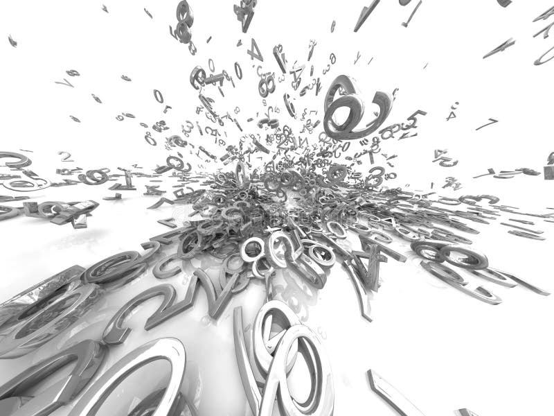Numbers exploded stock illustration. Illustration of counting - 40100703