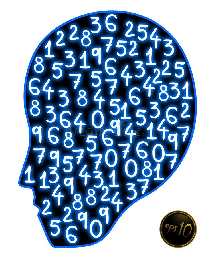 Numbers face icon stock vector. Illustration of study - 257471467