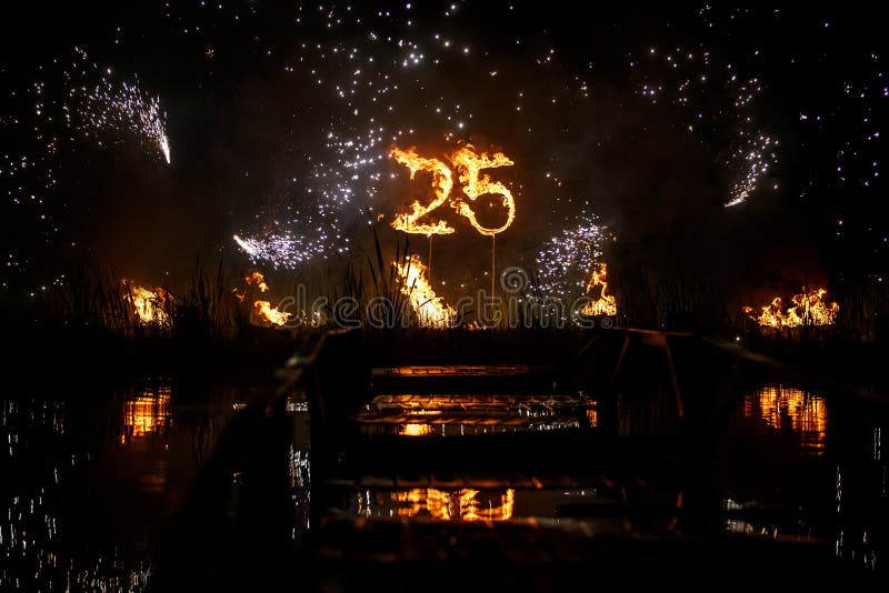 Numbers 25 on Fire. Burning Digits. Twenty Five. Stock Photo - Image of ...