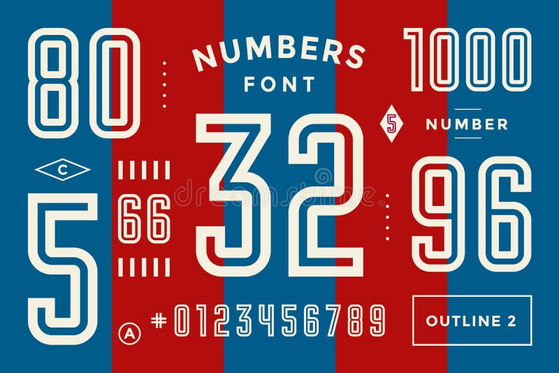 Numbers Font. Sport Font with Numbers and Numeric Stock Vector ...