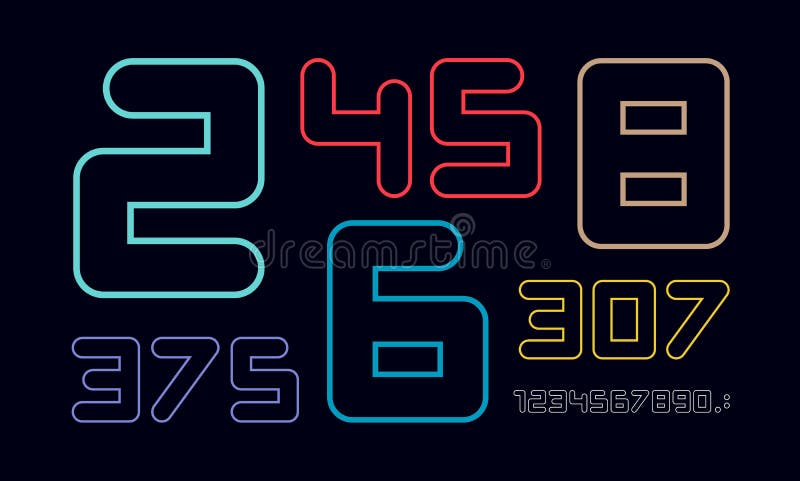 Numbers Font. Sport Font with Numbers and Numeric Stock Vector ...