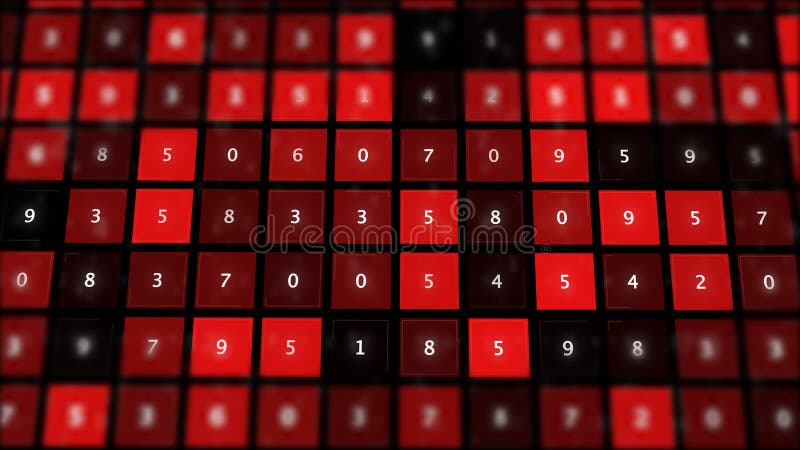 Numbers Forming a Grid in Different Shades. Stock Illustration ...
