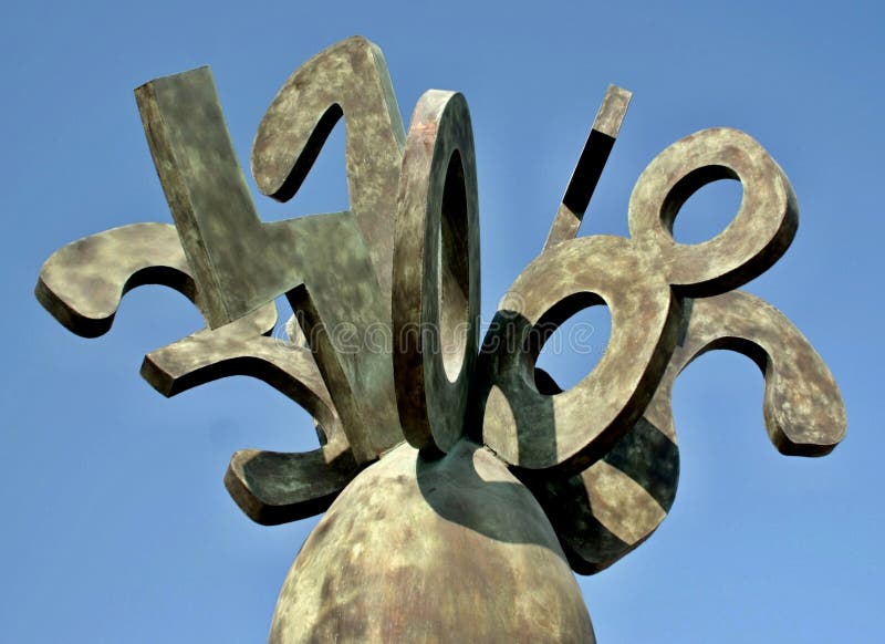 Numbers in Front of Blue Sky Editorial Stock Photo - Image of numbers ...