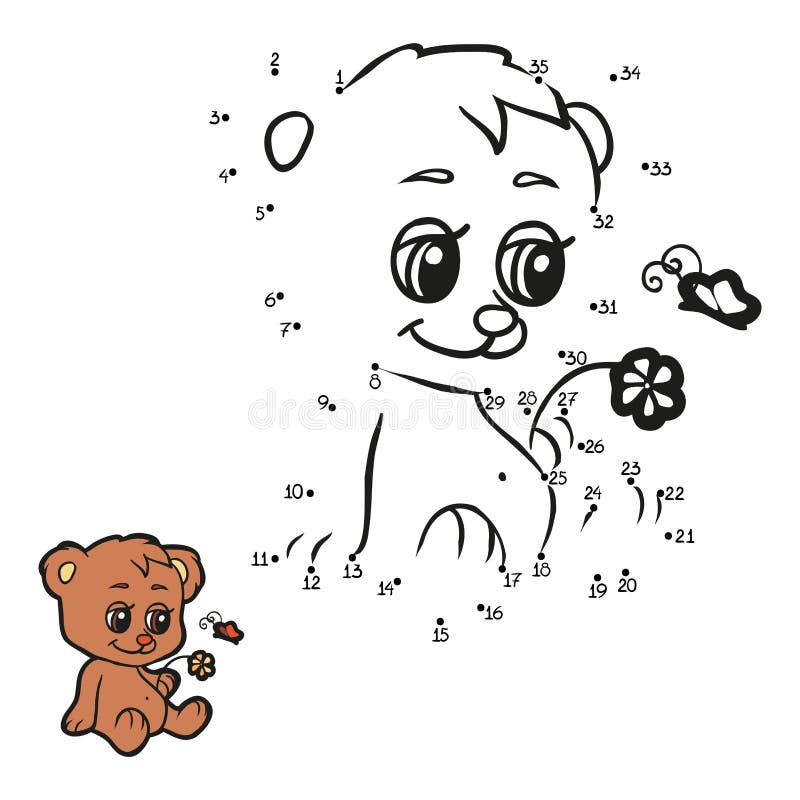 Numbers game (bear) stock vector. Illustration of doodle - 50554401