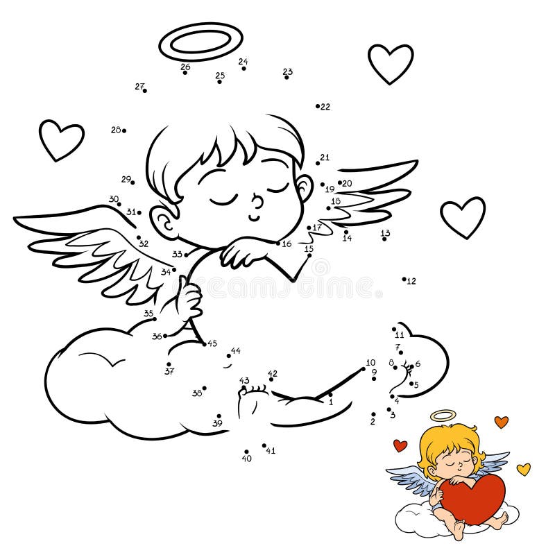 Numbers Game for Children, Angel Stock Vector - Illustration of girl ...