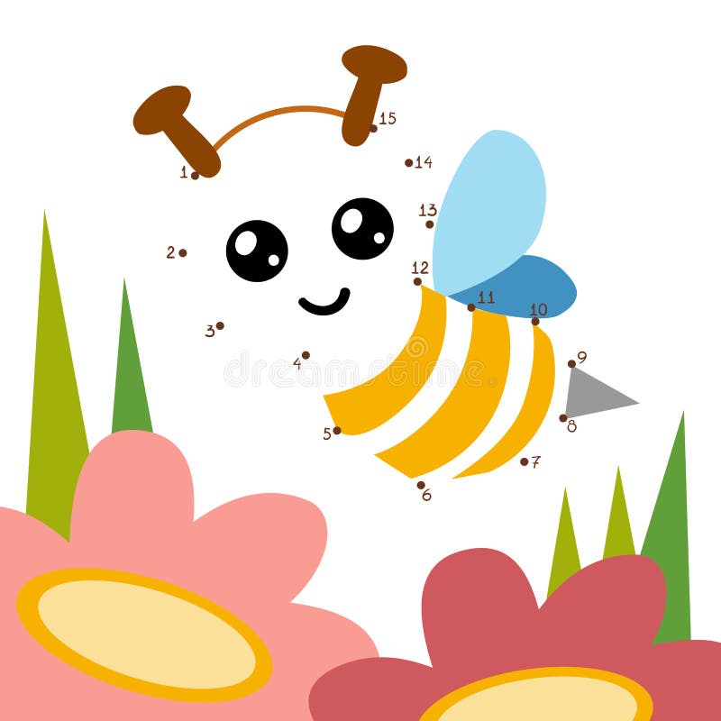 Numbers Game for Children, Bee Stock Vector - Illustration of learning ...
