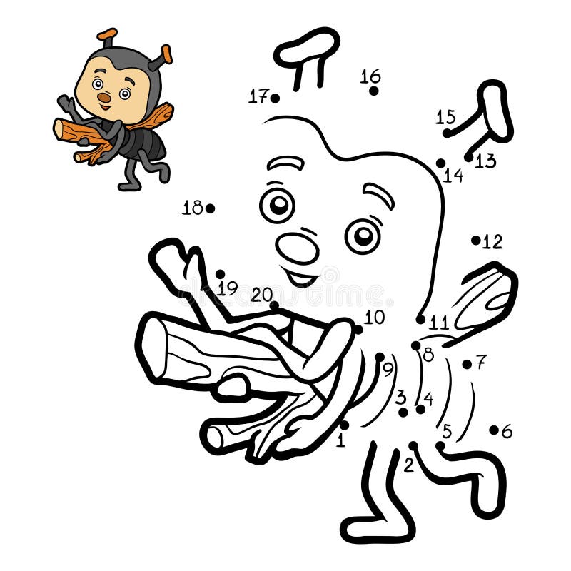 Numbers Game for Children. Little Ant Stock Vector - Illustration of ...