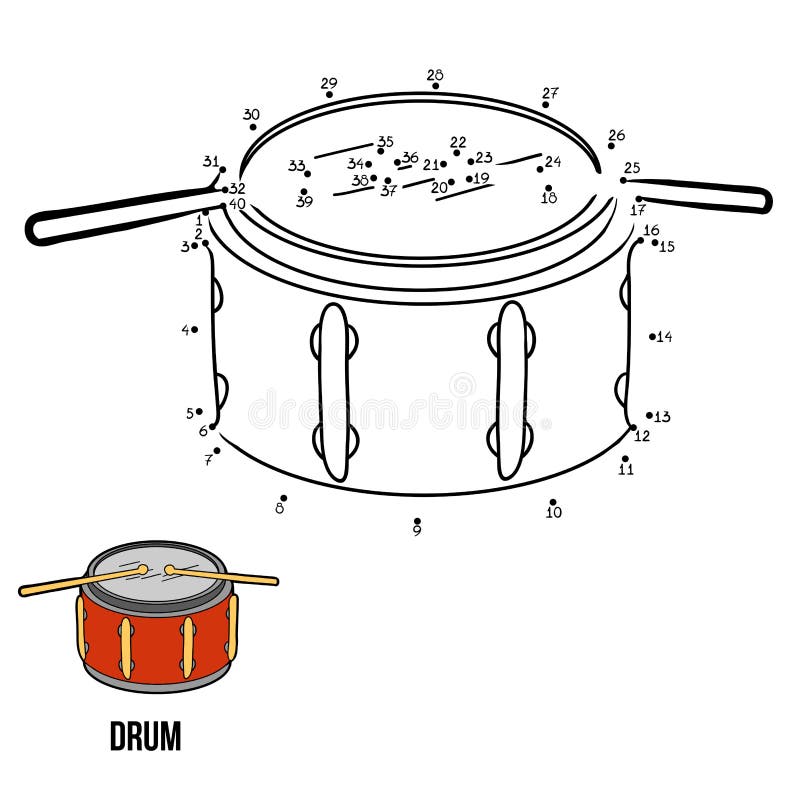 Numbers Game for Children: Musical Instruments (drum) Stock Vector ...