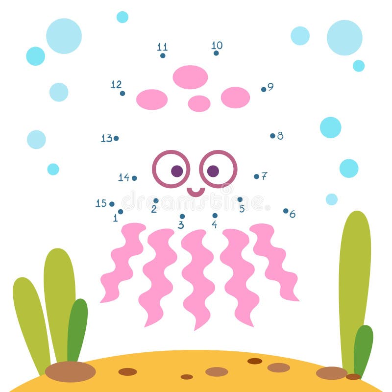 Numbers Game for Children, Octopus Stock Vector - Illustration of ...