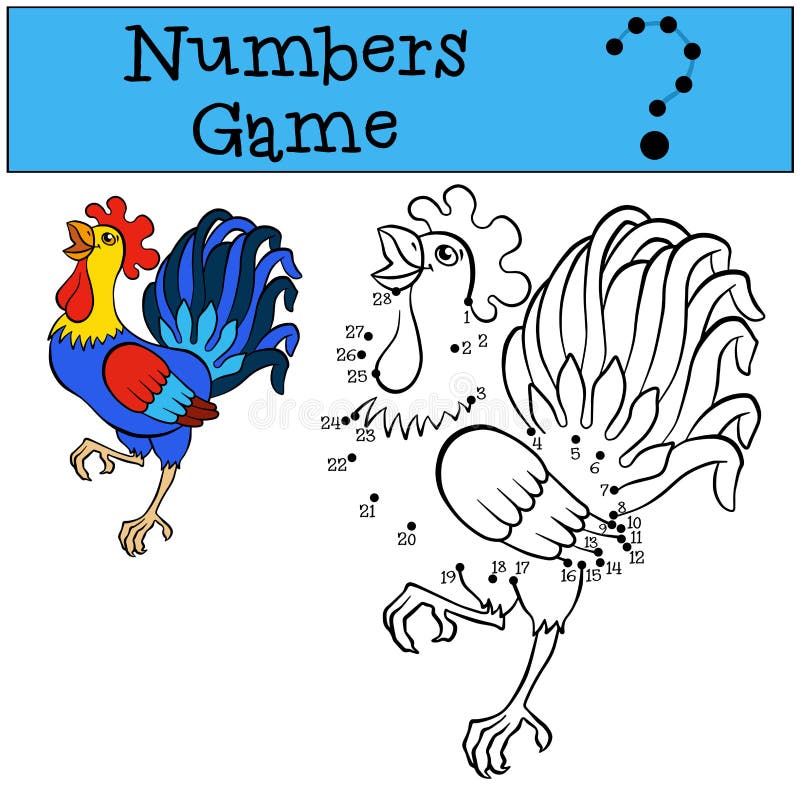 Coloring Page With Rooster. Color By Numbers Stock Vector ...