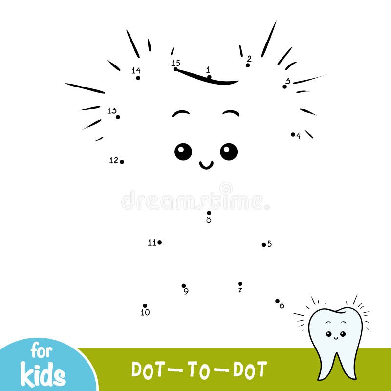 Numbers Game, Dot To Dot Game For Children, Happy Tooth Stock Vector ...