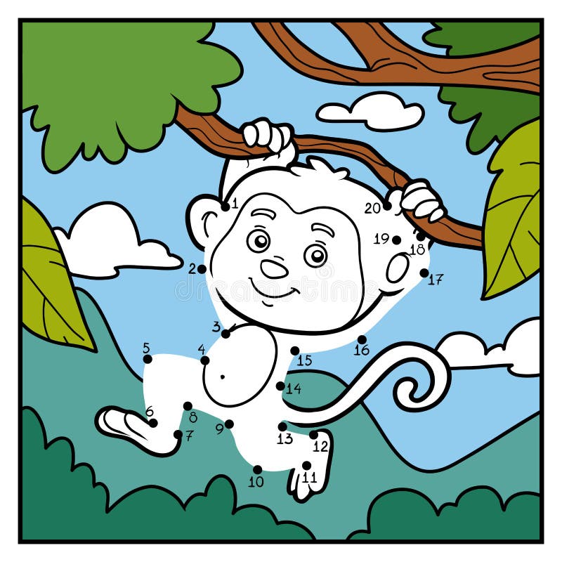 Color Number Game Children Monkey Banana Stock Illustrations – 12 Color ...