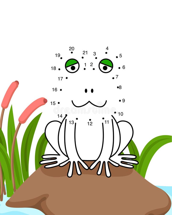 Coloring Page Frog Numbers Black White Stock Illustrations – 26 ...