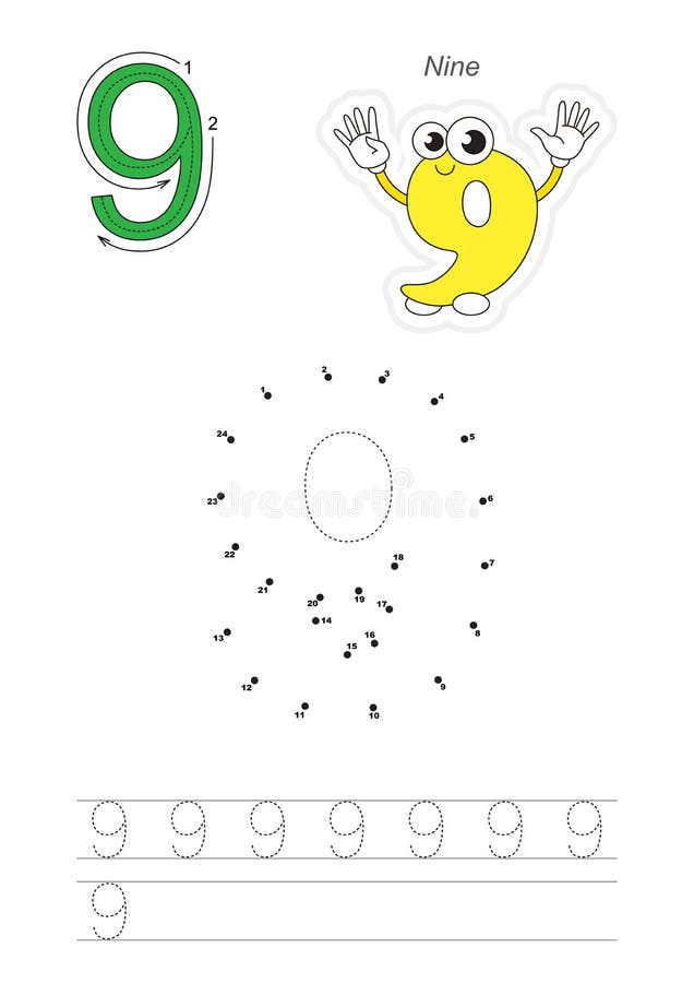 Coloring Page with Cute Sheep Character. Color by Numbers Educational ...