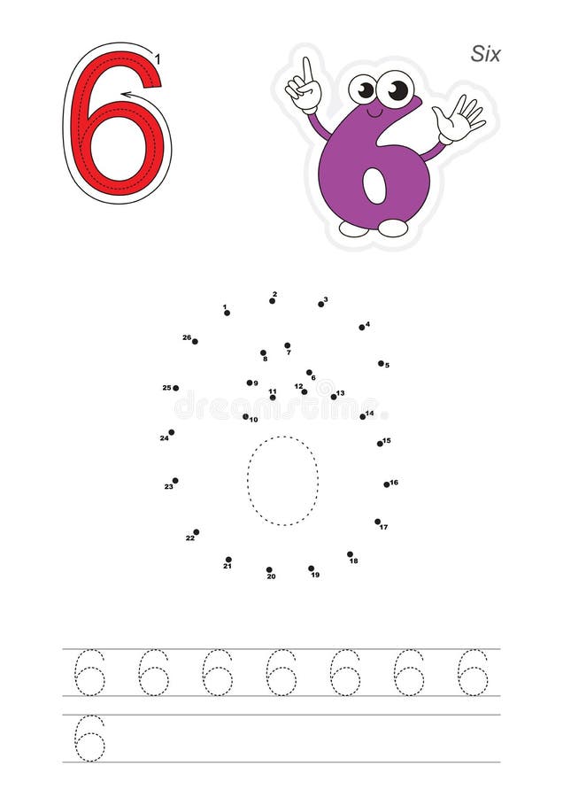 Numbers Game for Figure Six Stock Illustration - Illustration of letter ...