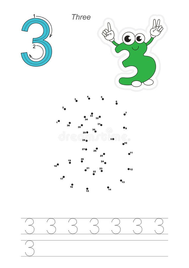 Numbers Game for Figure Three Stock Illustration - Illustration of ...