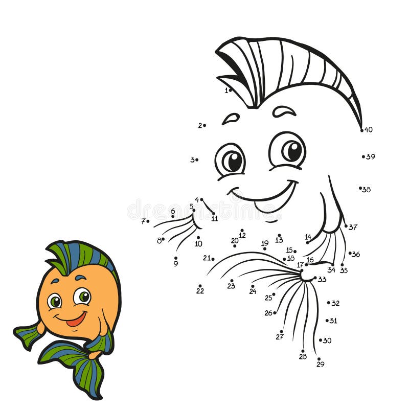 Numbers game (fish) stock vector. Illustration of outlined - 50531450