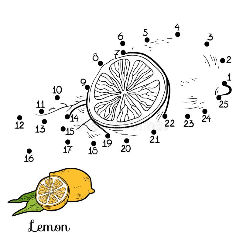 Numbers Game: Fruits and Vegetables (lemon) Stock Vector - Illustration ...