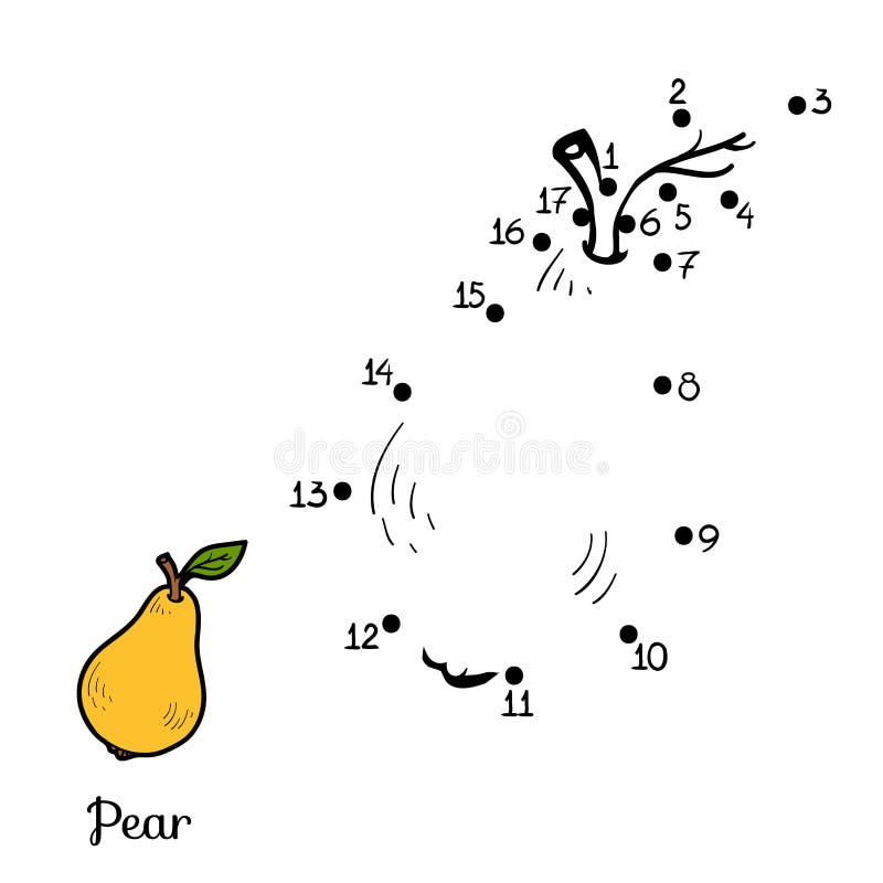 Numbers Game: Fruits and Vegetables (pear) Stock Vector - Illustration ...