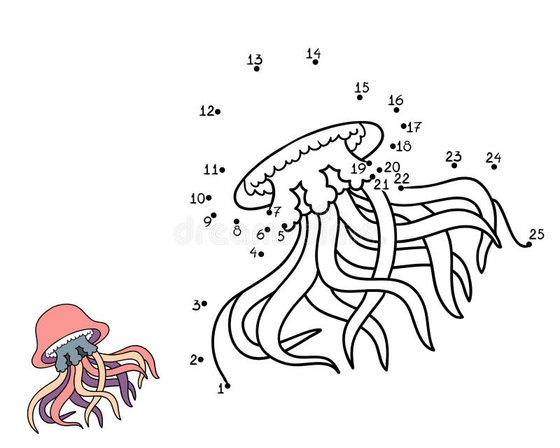 Numbers game (jellyfish) stock vector. Illustration of vector - 64574432