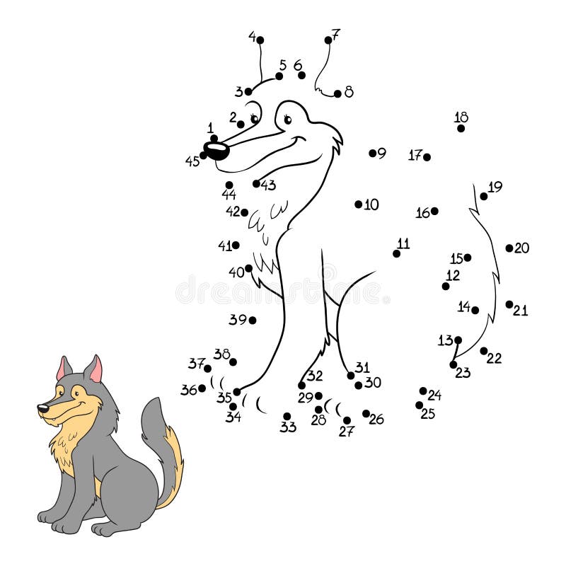 Numbers game (wolf) stock vector. Illustration of game - 51506377