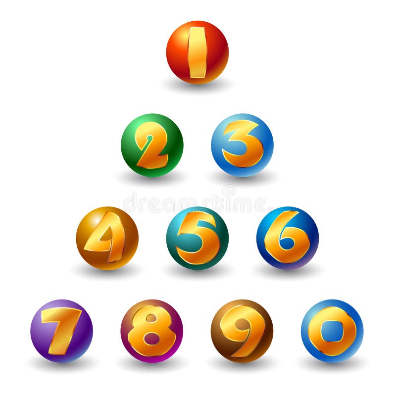 Numbers on glossy ball stock vector. Illustration of font - 82601825