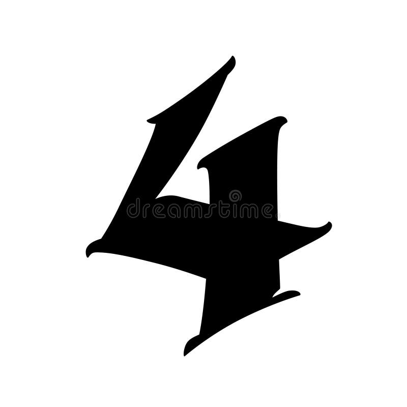 The Numbers are in the Gothic Style. Vector. Symbols Isolated on White ...