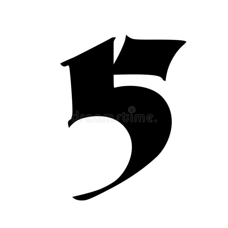 The Numbers are in the Gothic Style. Vector. Symbols Isolated on White ...