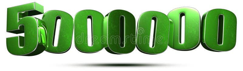 2 Million Numbers 3d.with Clipping Path. Stock Illustration ...