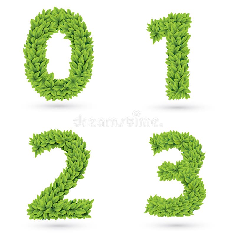 Numbers Leaves Font Stock Illustrations – 651 Numbers Leaves Font Stock ...