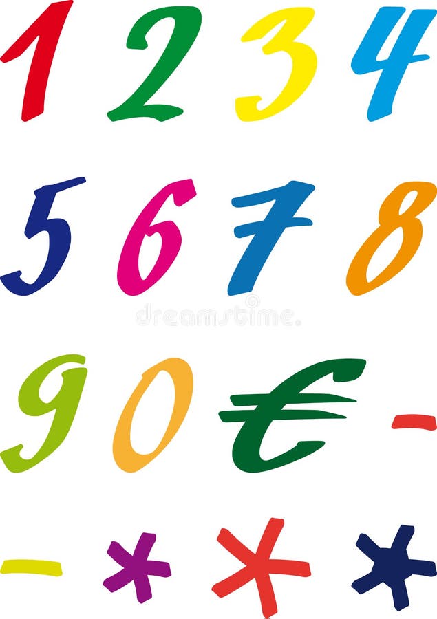 Numbers handdrawn stock vector. Illustration of handwriting - 22915560
