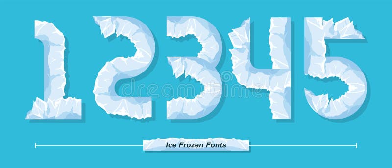 Numbers Ice Frozen Style in a Set 12345 Stock Vector - Illustration of ...