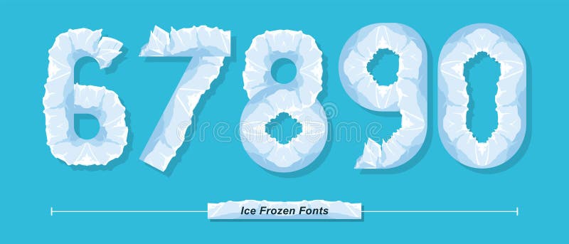 Numbers Ice Frozen Style in a Set 67890 Stock Vector - Illustration of ...