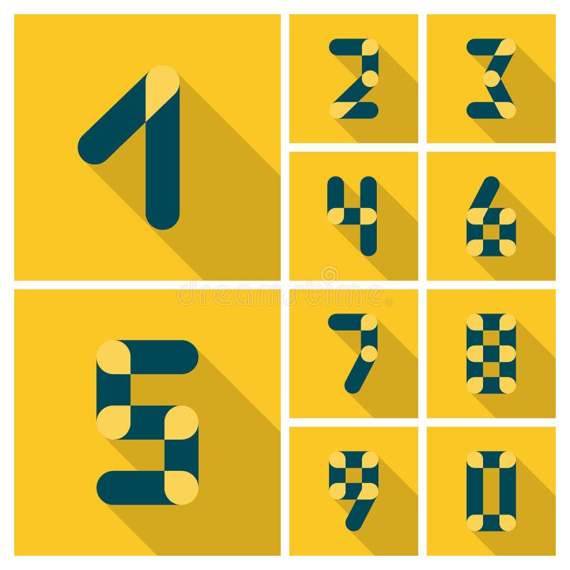 Numbers. Icons Set. Vector Flat Design. Stock Illustration ...