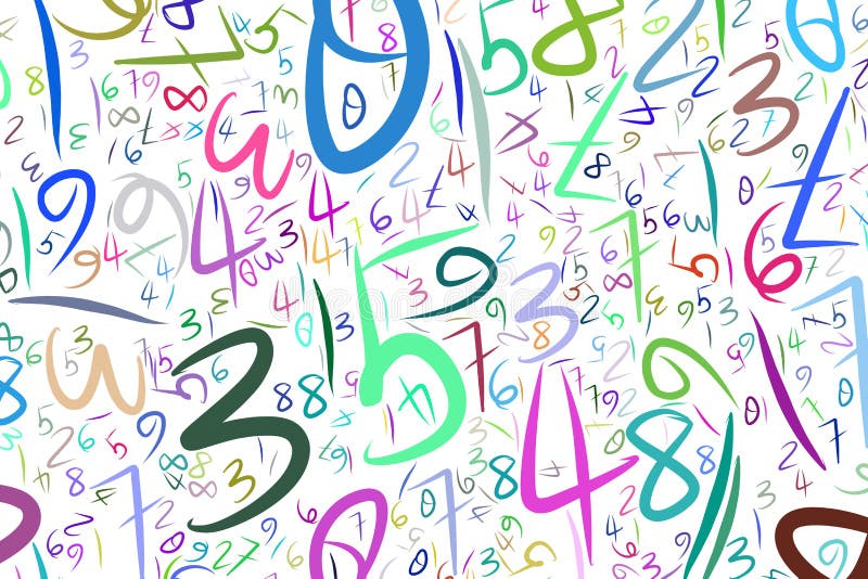 Numbers Illustrations Background Abstract, Hand Drawn Texture. Design ...