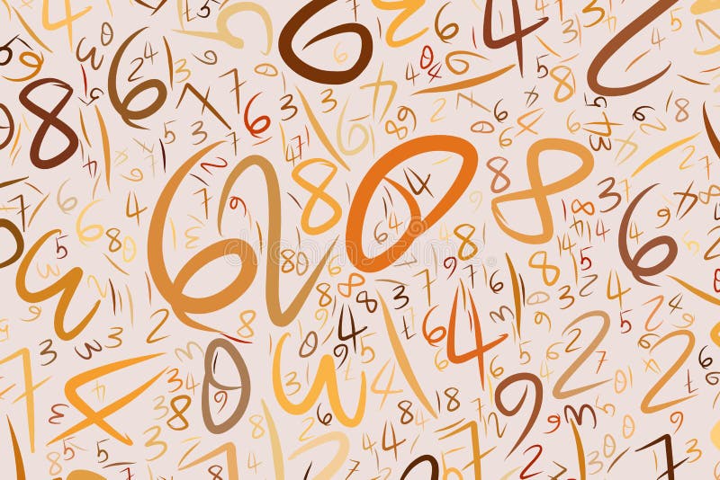 Numbers Abstract, Hand Drawn Texture, Backdrop or Background. Design ...