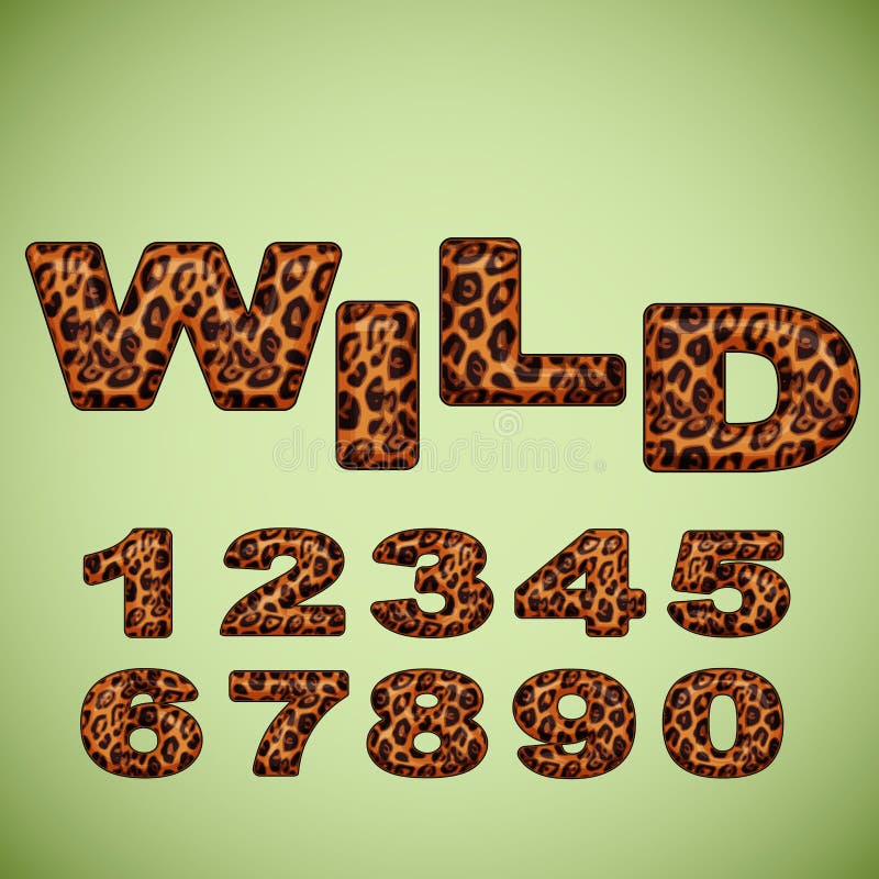 Numbers Imitating Leopard Fur Stock Vector - Illustration of symbol ...