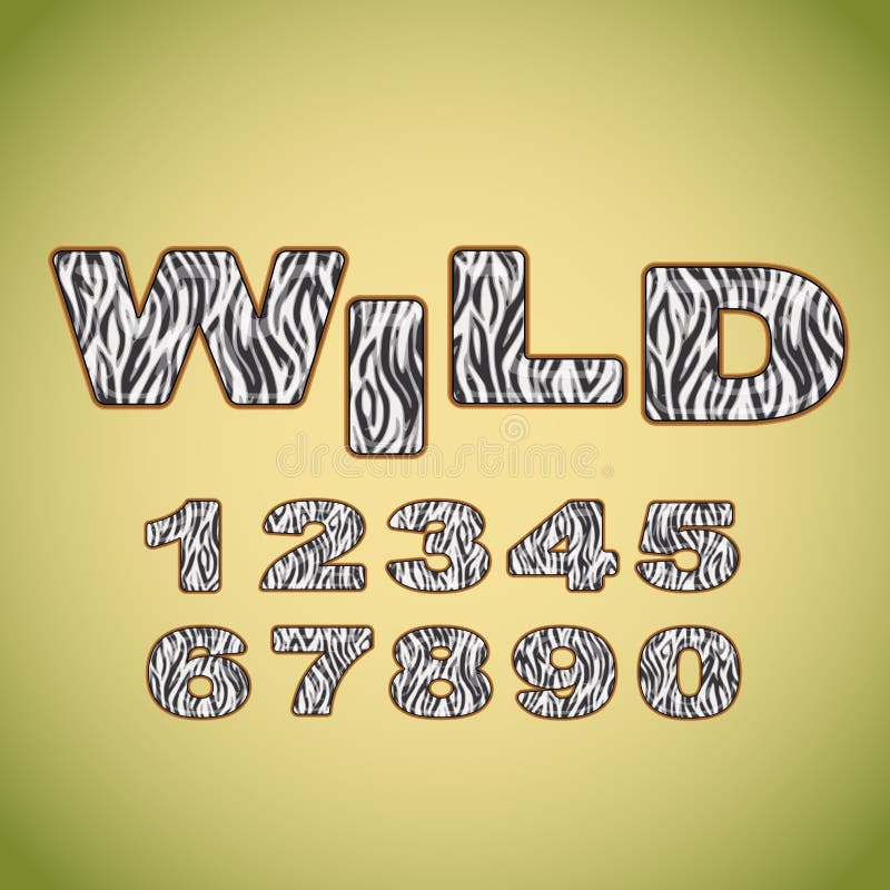 Numbers Imitating Zebra Fur Stock Vector - Illustration of skin, vector ...
