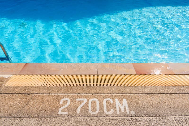 Pool depth indicator stock image. Image of outdoor, hotel - 45091721