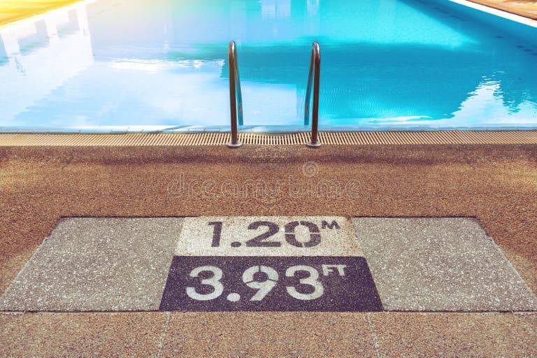 Numbers Indicate the Depth of the Swimming Pool for Safety Warning ...