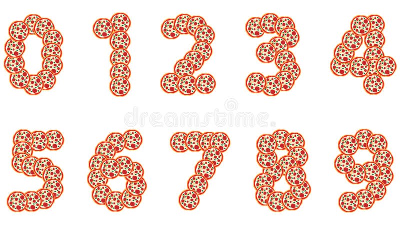 Pizza Letters with Homemade Pizza Font, Vector Illustration Stock ...