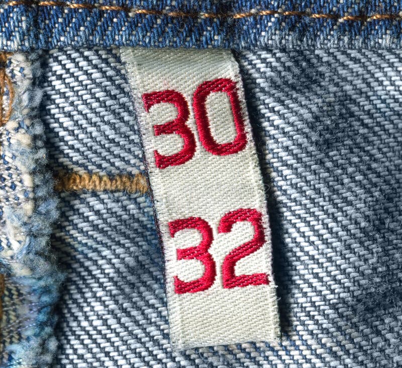 Numbers 30 and 32 on Jeans Texture. Stock Image - Image of three ...