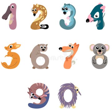 Numbers Like Animals Stock Illustrations – 36 Numbers Like Animals ...