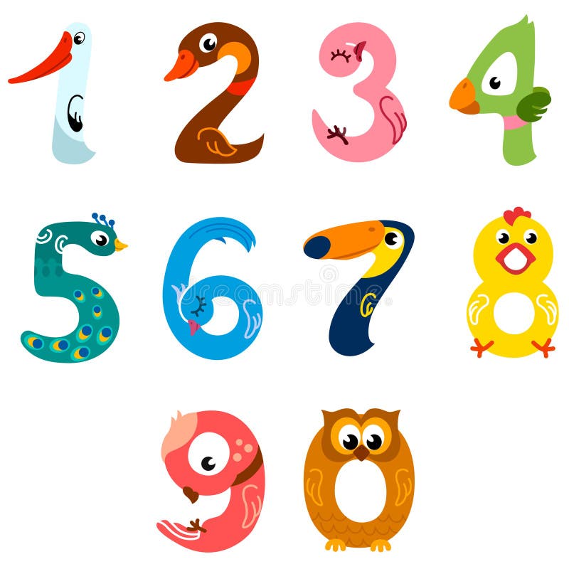 Numbers Like Domestic and Wild Animals Stock Vector - Illustration of ...