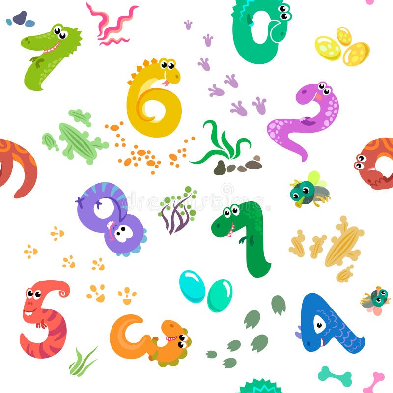 Numbers Like African Animals Seamless Pattern Stock Vector ...