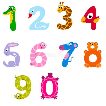 Numbers Like Domestic and Wild Animals Stock Vector - Illustration of ...