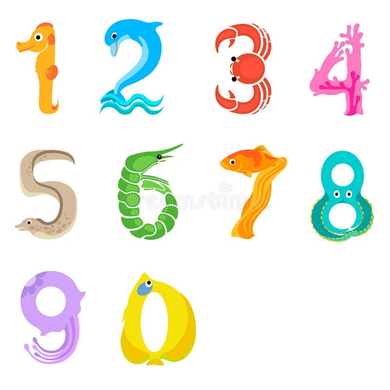 Numbers Like Domestic and Wild Animals Stock Vector - Illustration of ...