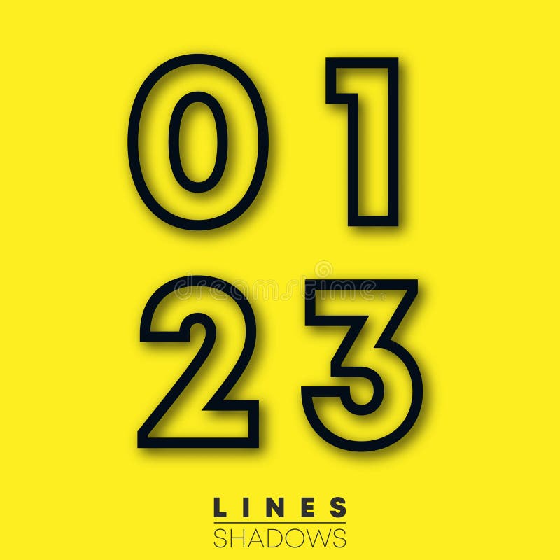 Numbers Linear Design. Set of Number 0, 1, 2, 3 Template for Logo or ...
