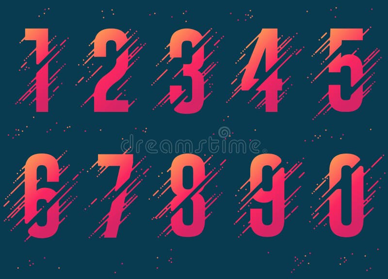 Numbers with Liquid Splash and Drops, Abstract Colorful Digits, Ink ...