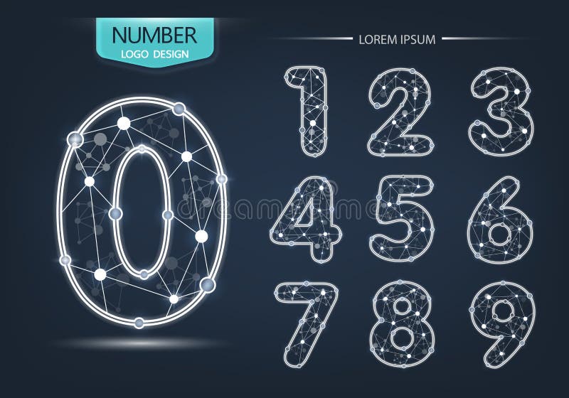 Numbers Logo or Icon, Technology Network Concept Stock Illustration ...